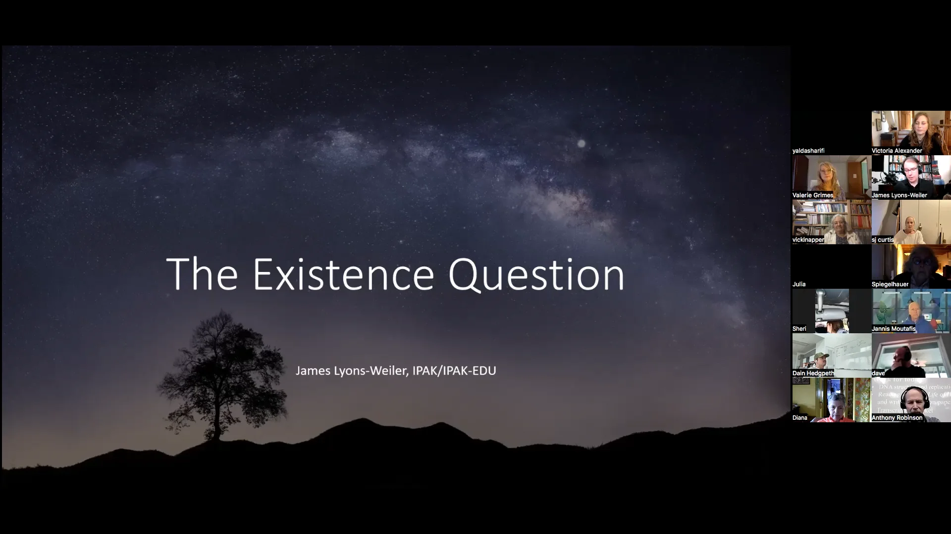 The Existence Question - James Lyons-Weiler, IPAK-EDU LLC Perils Course ...