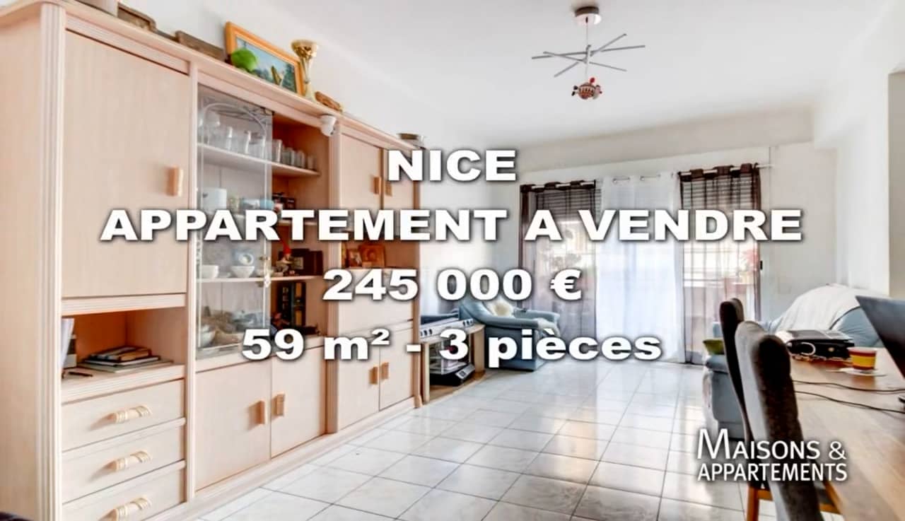 NICE - APPARTEMENT A VENDRE - 245 000 € - 59 m² - 3 pièce(s) on Vimeo