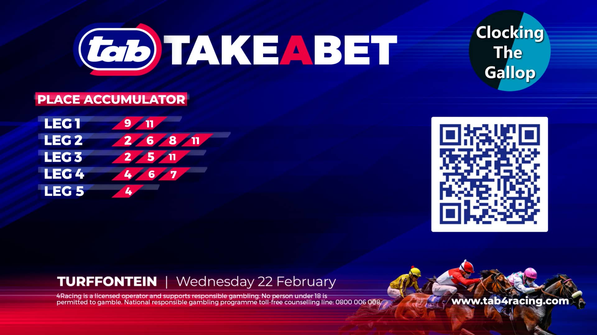 TAKEABET WITH TAB4RACING | TURFFONTEIN | 22 FEBRUARY | PLACE ACCUMULATOR on Vimeo