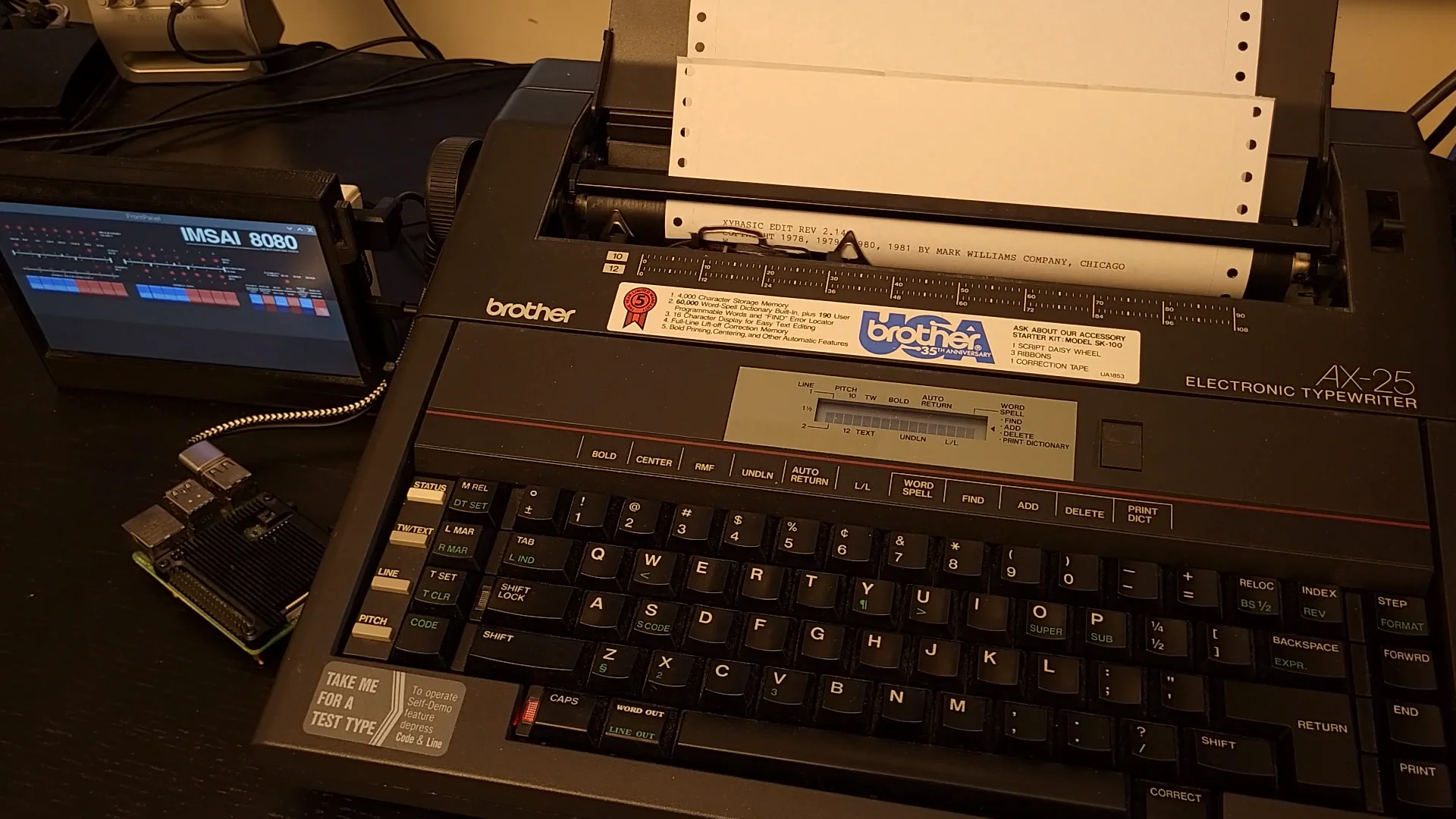 Electric Typewriter as a Teletype for vintage IMSAI 8080 emulation on Vimeo