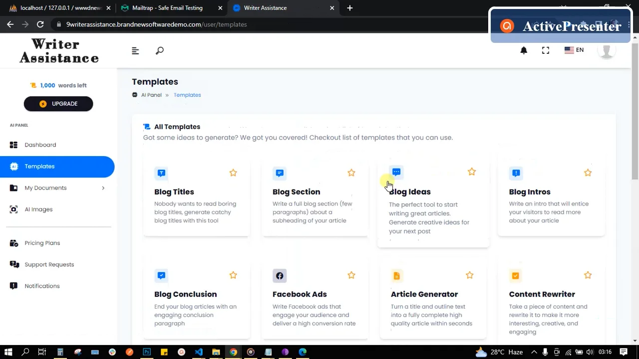 writer assistance overview on Vimeo