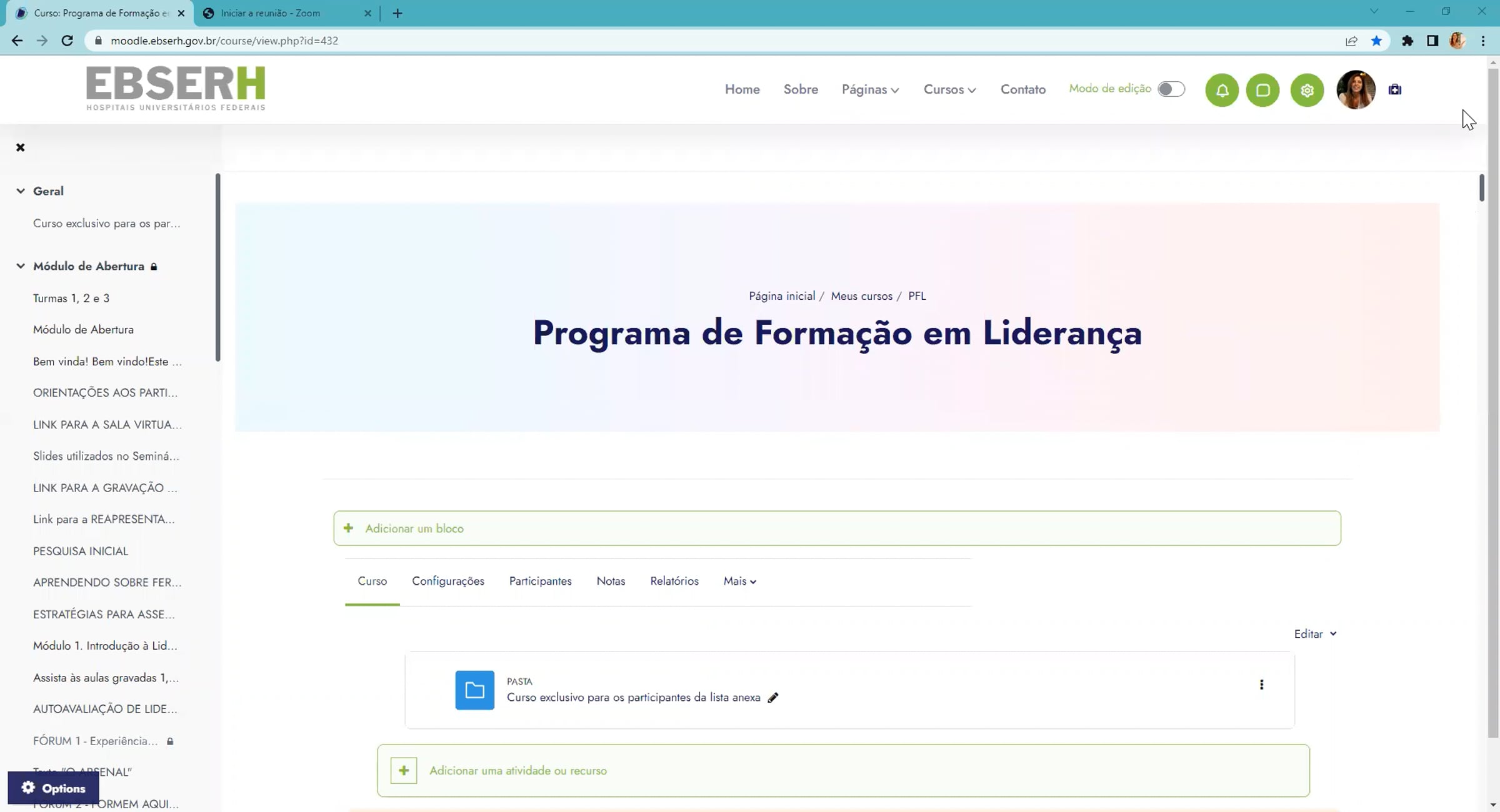 Explicação sobre as atividades da plataforma 3EC