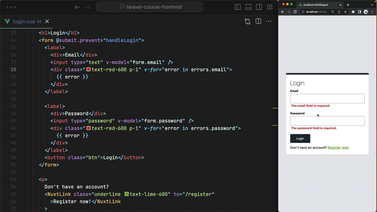 Manually Handle Form Validation Errors with Laravel and Vue - A... Manually Handle Form Validation Errors with Laravel and Vue - A...