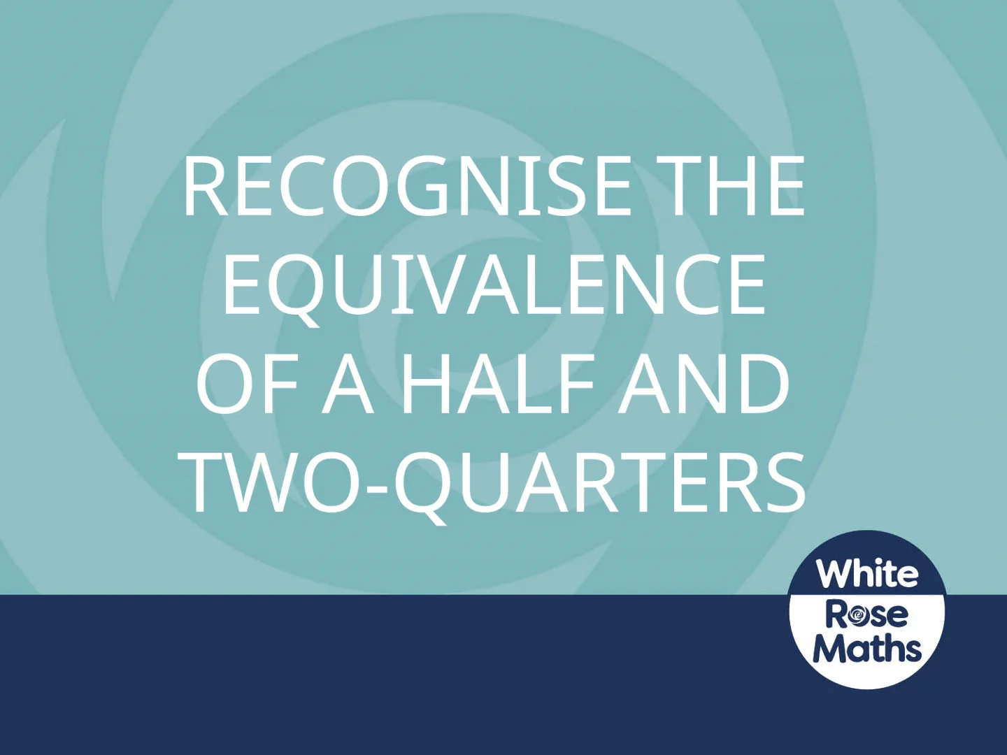 Y2 Summer Block 1 TS12 Recognise the equivalence of a half and two quarters