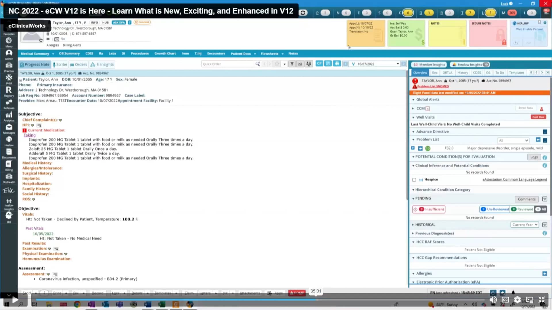 eCW V12 Enhancements - Free Text Field Documentation Features on Vimeo