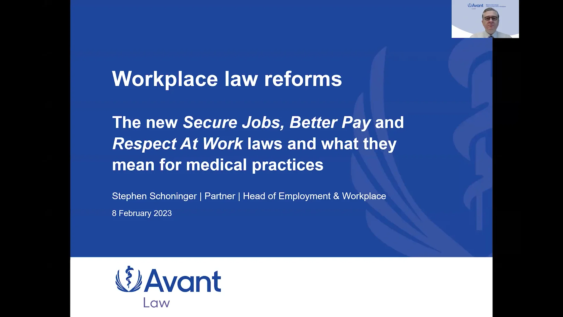 Avant Law - New Workplace Laws Webinar Recording (8 February 2023) on Vimeo