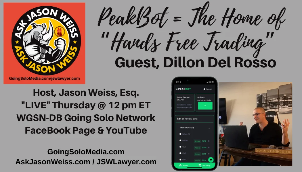 PeakBot The Home of “Hands Free Trading” with Guest, Dillon Del Rosso ...