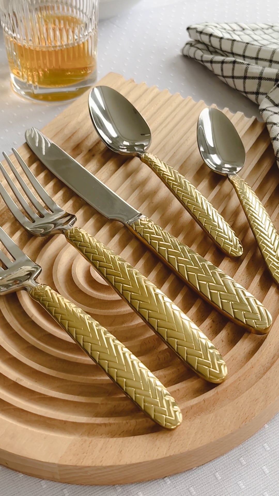 Tweed Cutlery Set by St-James - Gold on Vimeo
