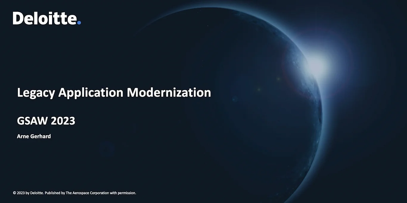 Legacy Application Modernization Presentation - Arne Gerhard, Deloitte ...