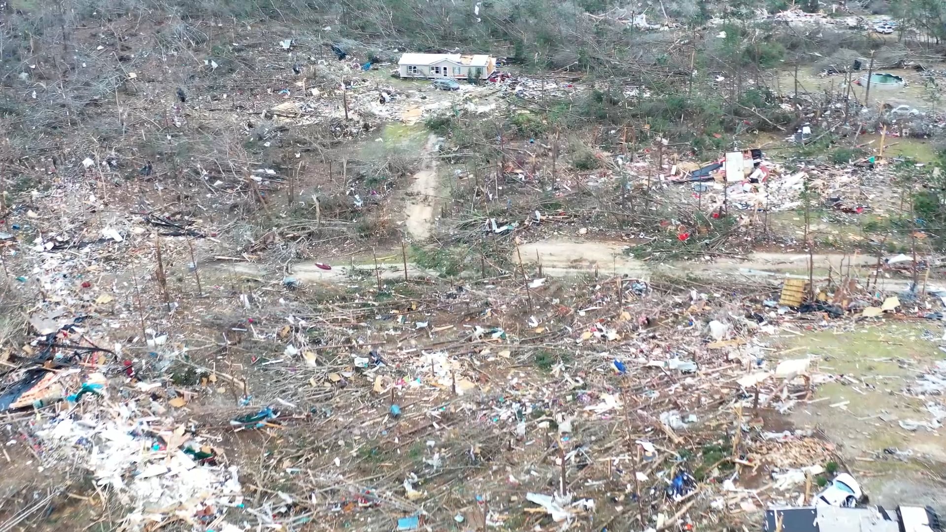 3-4-2019 Beauregard, Al Extreme tornado damage from drone including ...