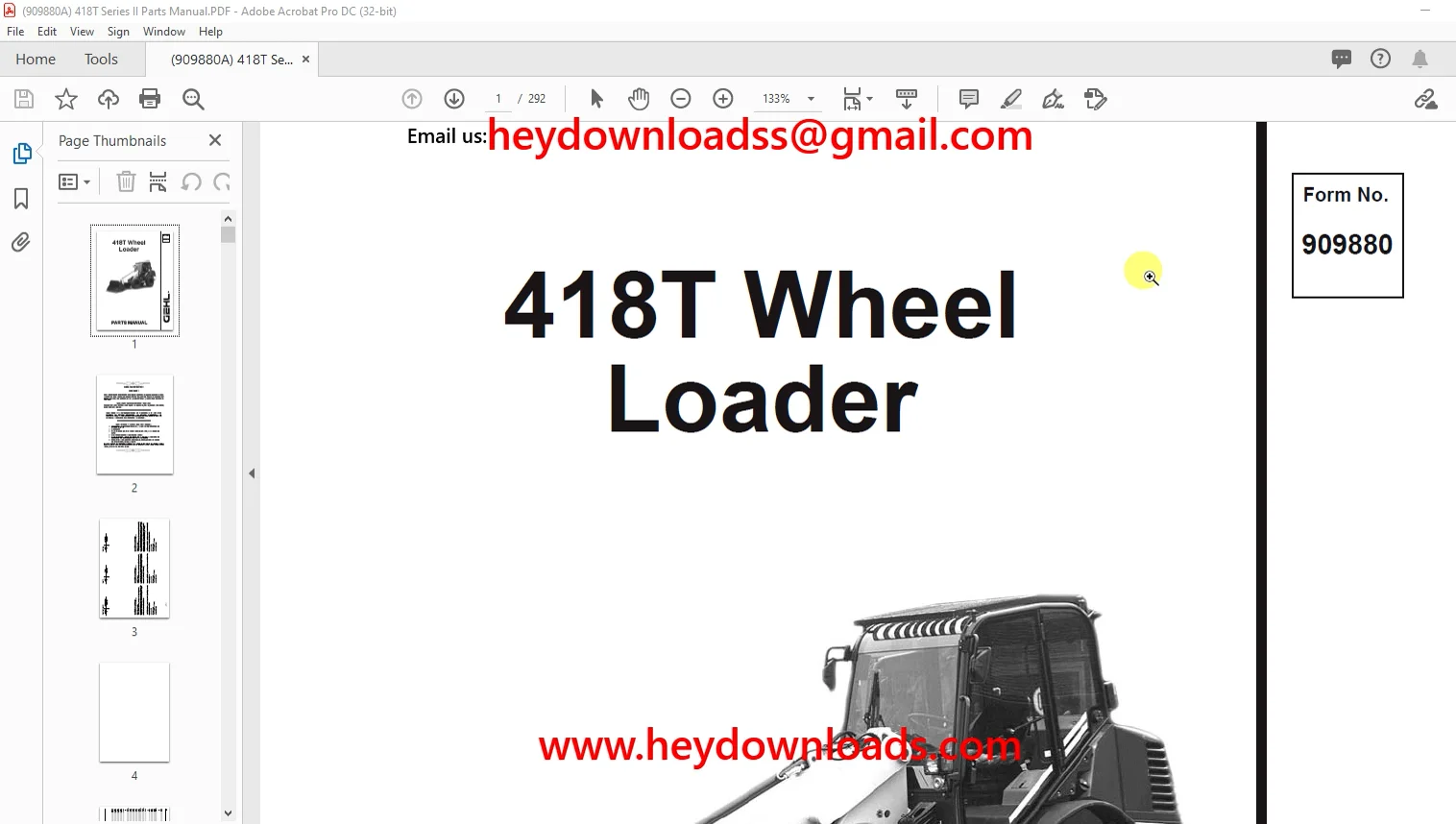 Gehl 418T Wheel Loader Parts Manual 909880 - PDF DOWNLOAD on Vimeo