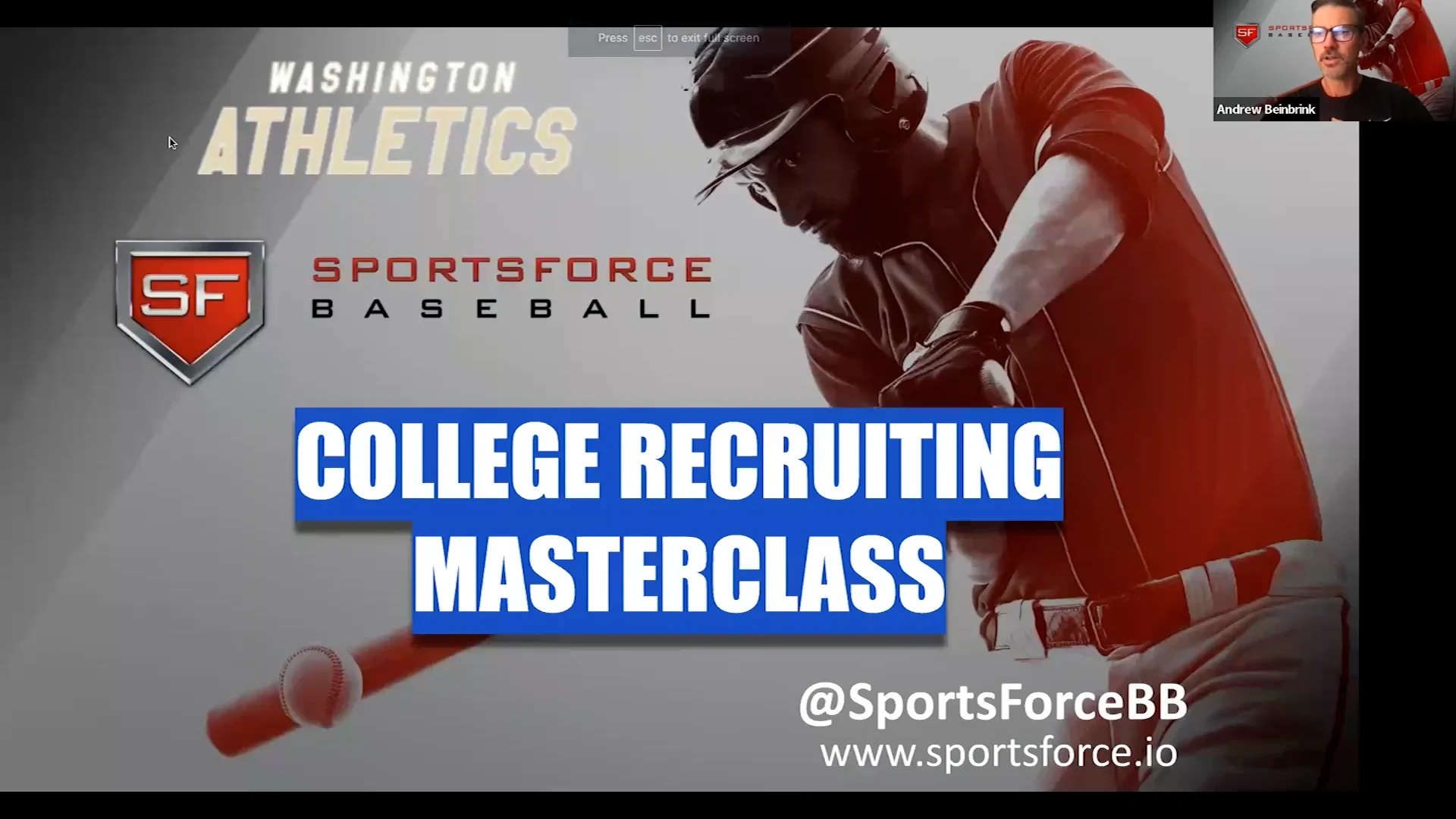 Washington Athletics - College Recruiting Masterclass & Platform Intro ...