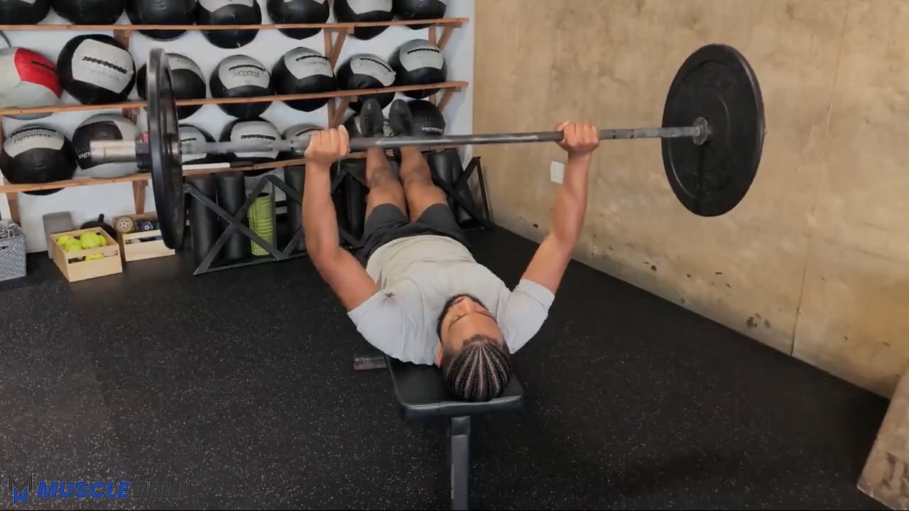 male-barbell-larsen-bench-press-front on Vimeo