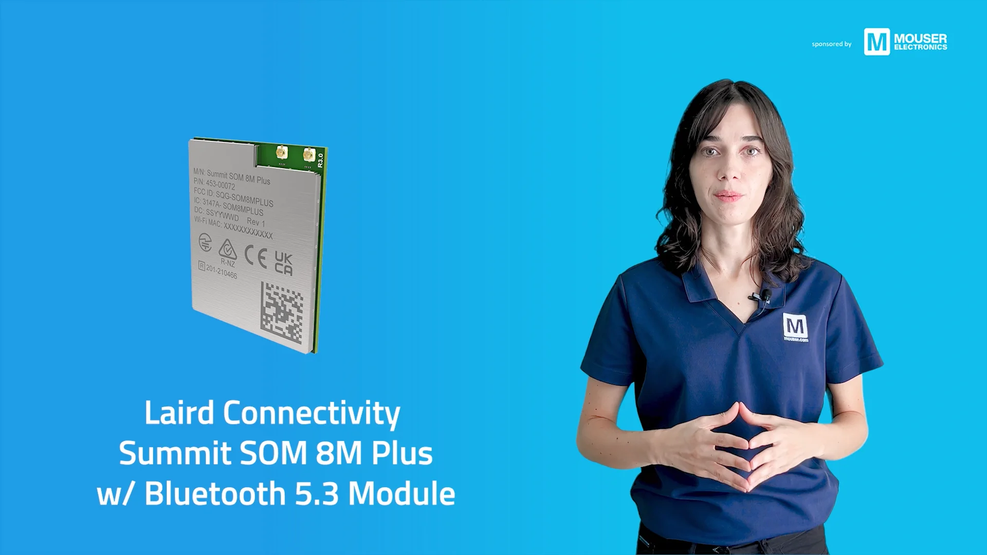 Mouser Electronics - Laird Connectivity Summit SOM 8M Plus w/Bluettoth 5.3 Module on Vimeo