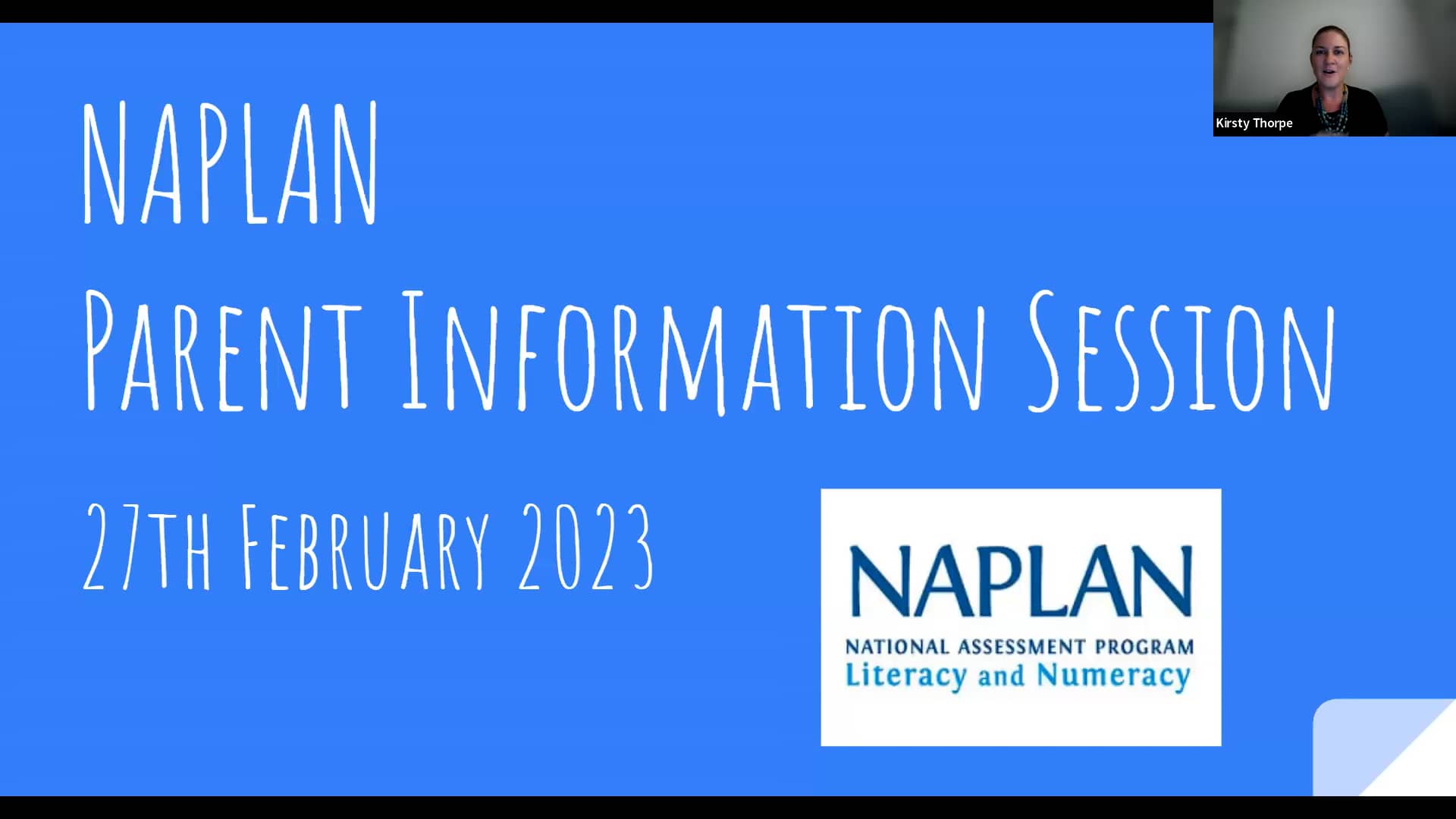 NAPLAN Parent information session on Vimeo