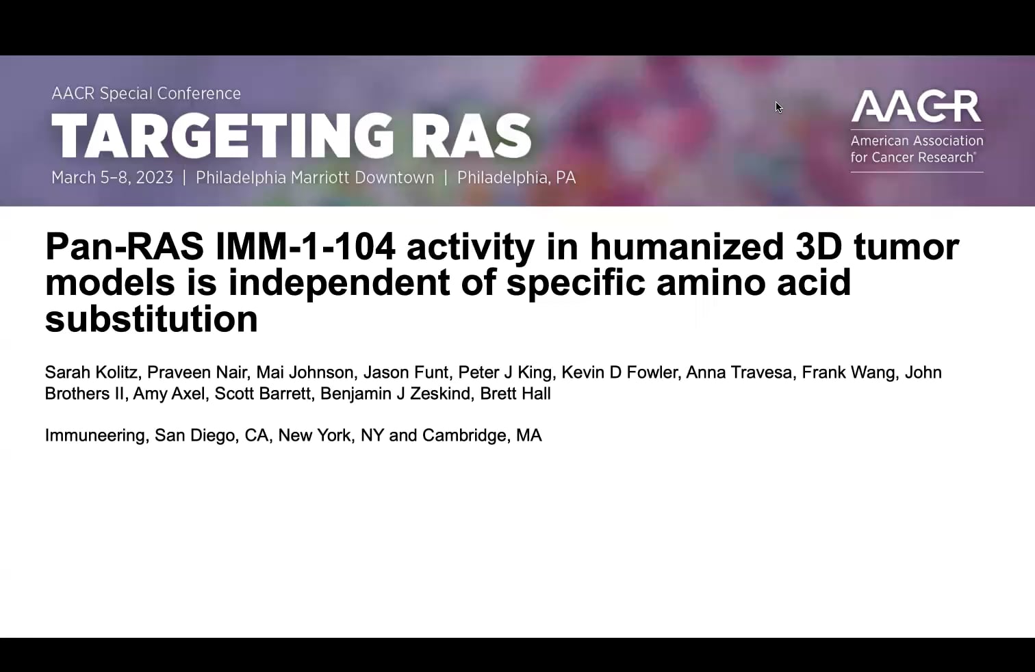 Pan-RAS IMM-1-104 activity in humanized 3D tumor models is independent of specific amino acid ...