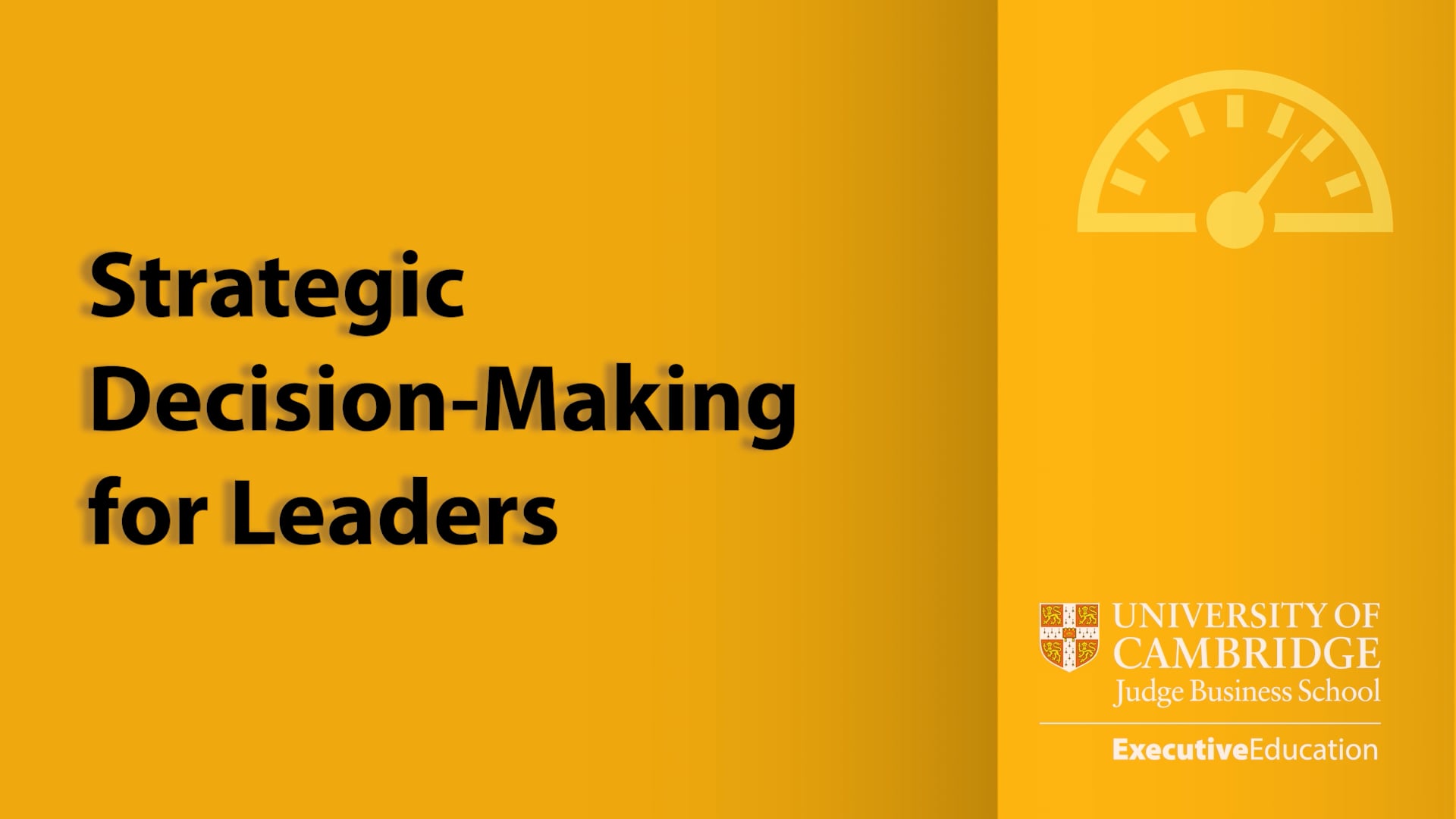 Strategic Decision-Making for Leaders on Vimeo