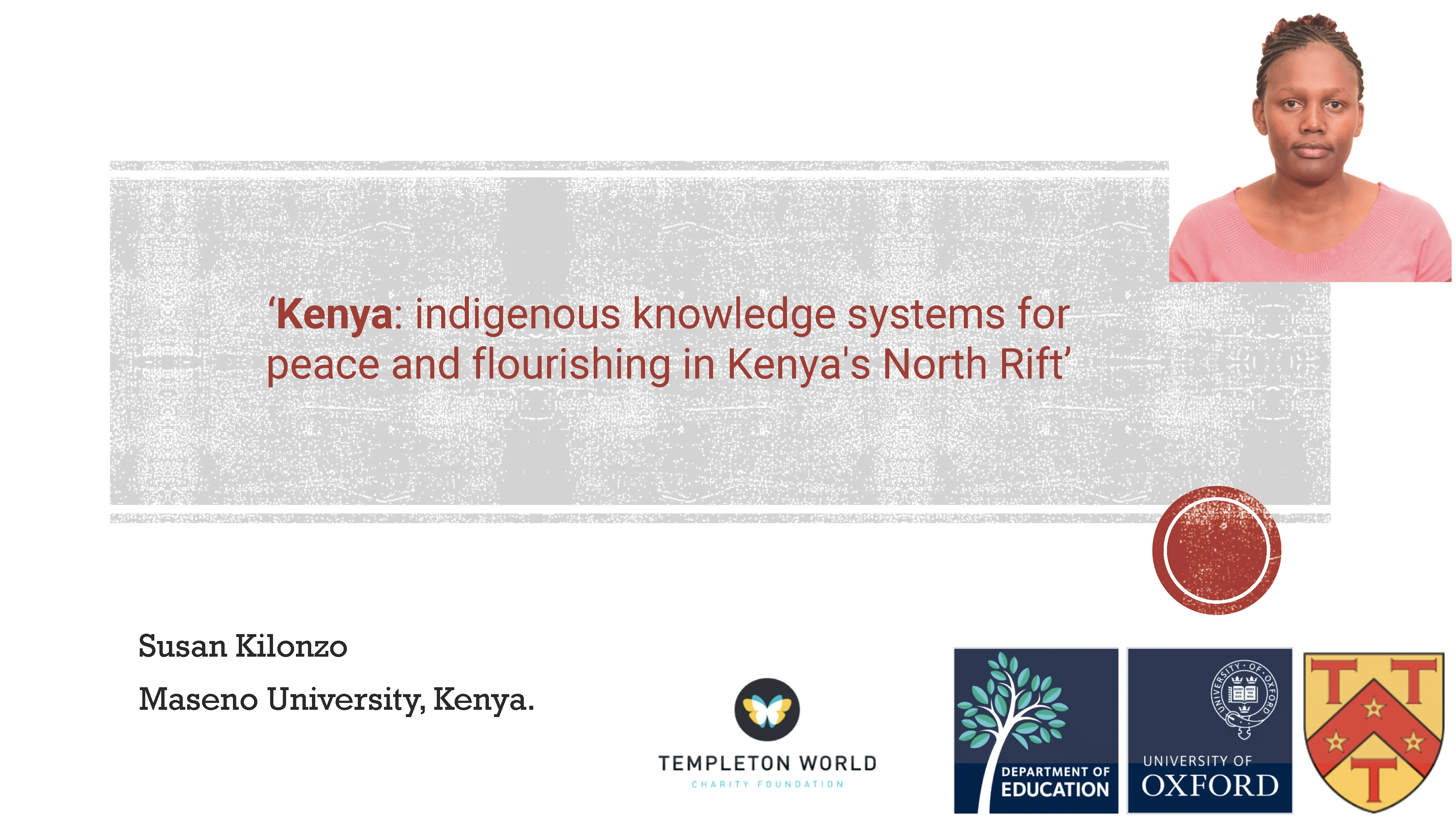 Dr Susan Kilonzo - Kenya: indigenous knowledge systems for peace and ...