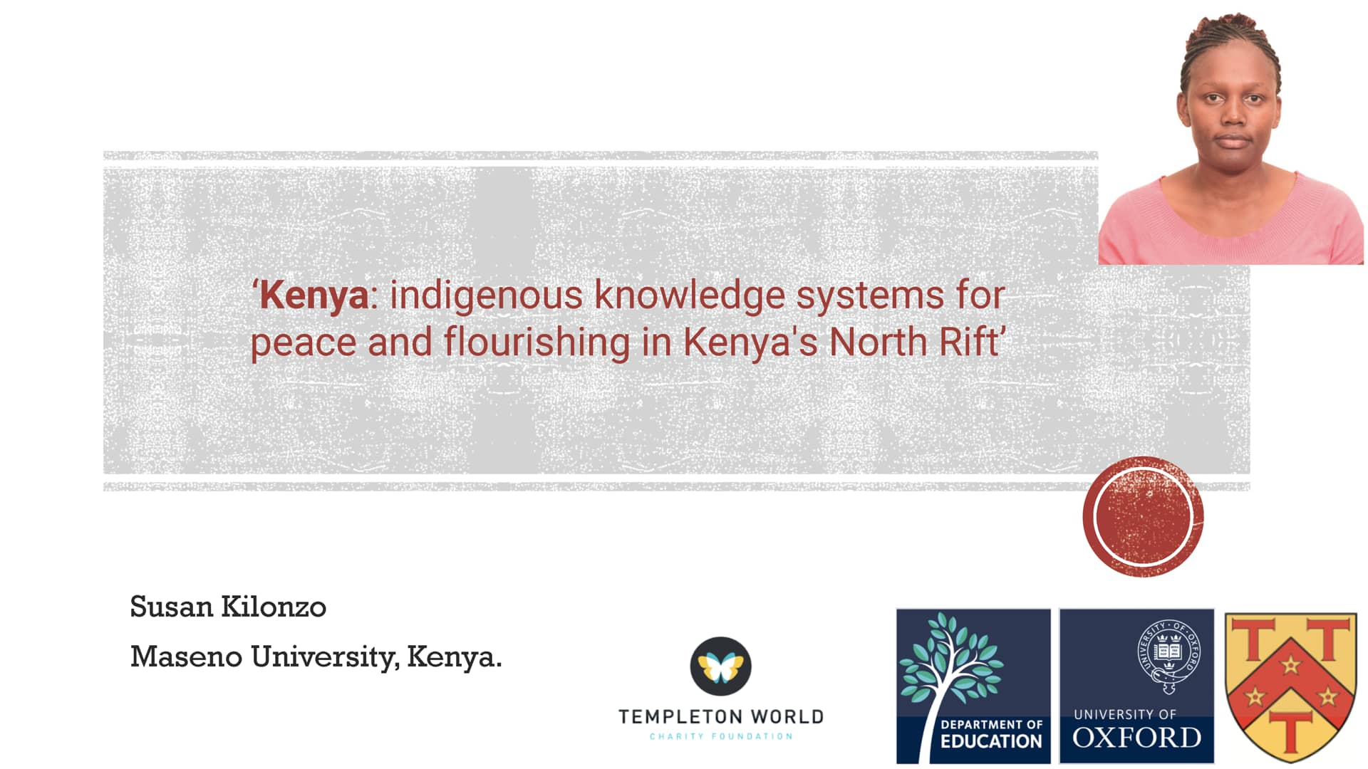 Dr Susan Kilonzo - Kenya: indigenous knowledge systems for peace and ...