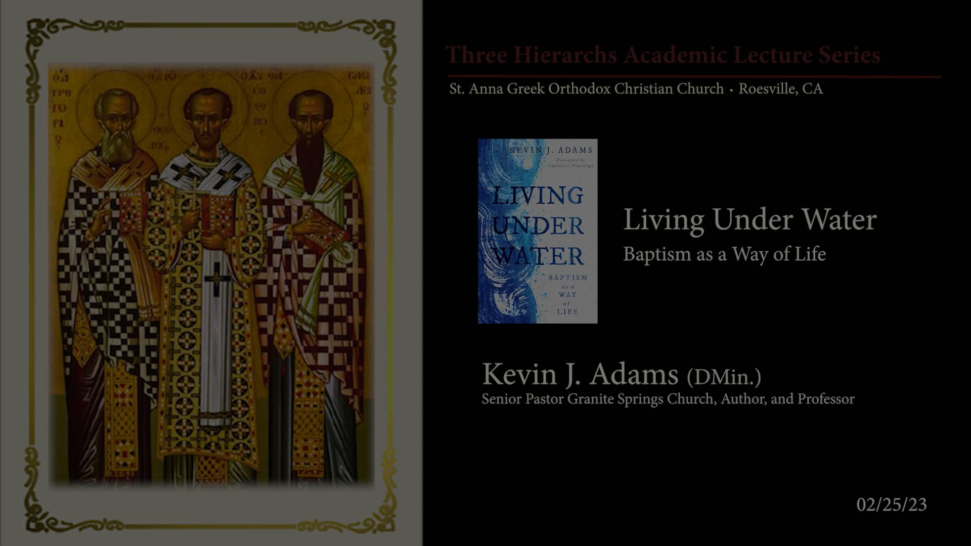 Kevin J. Adams. Living Under Water - Baptism As A Way Of Life. Three ...