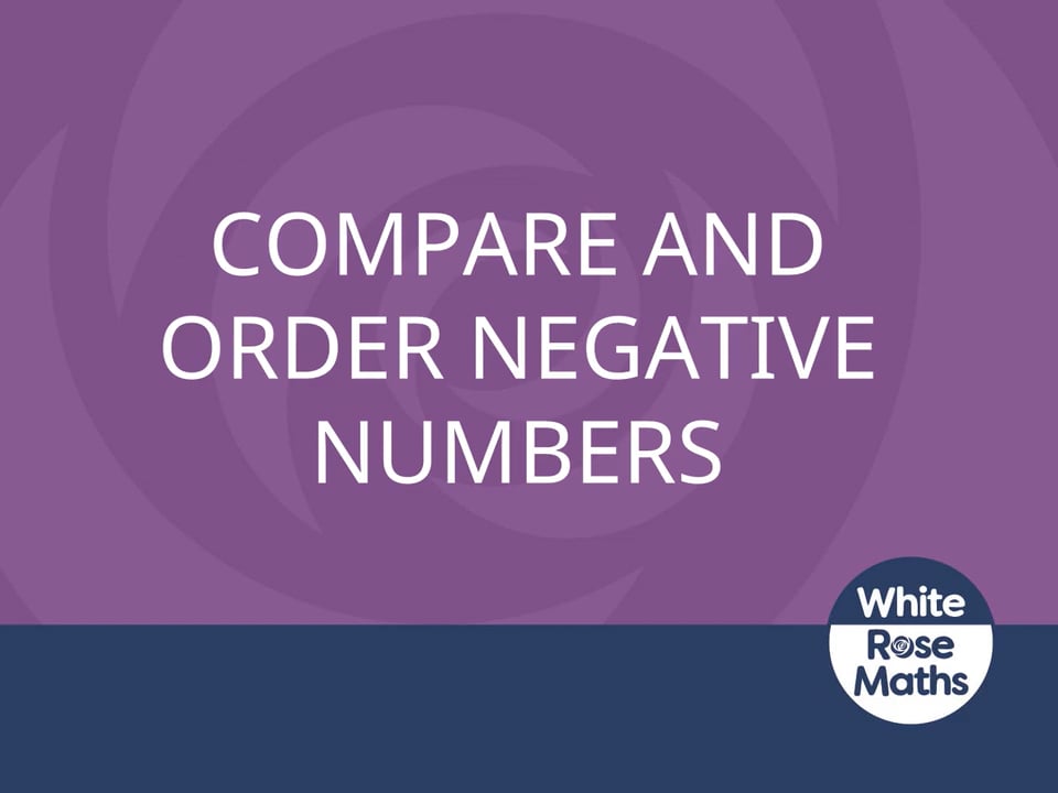 Y5 Summer Block 4 TS4 Compare and order negative numbers on Vimeo