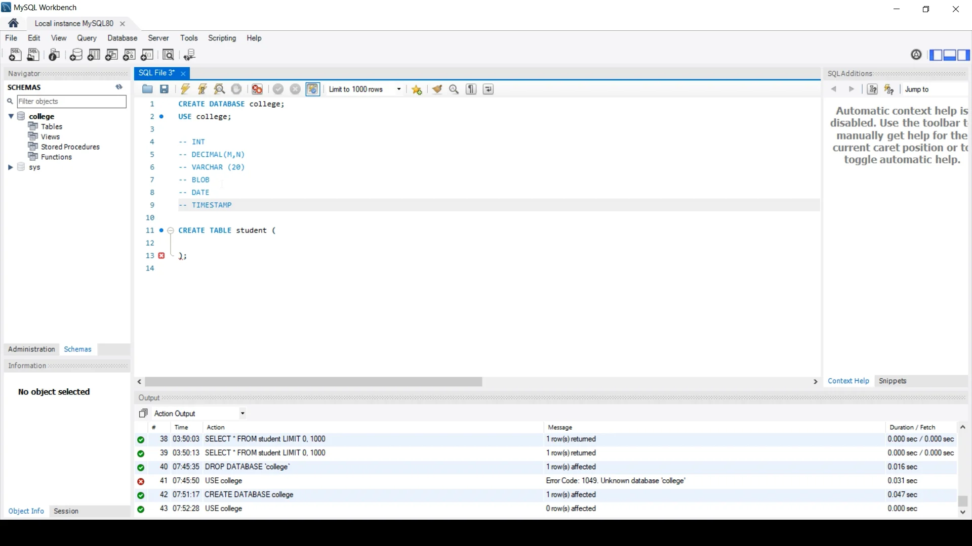 03 SQL-CreatingTables.mp4 on Vimeo