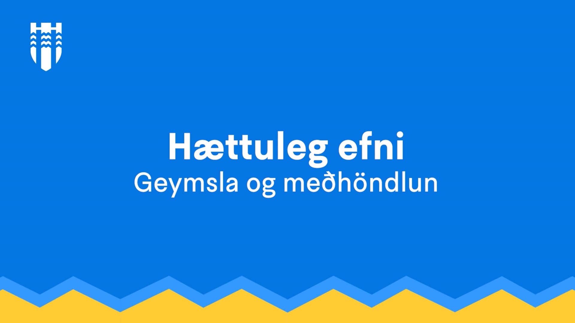 Hættuleg efni 4 - Geymsla og meðhöndlun on Vimeo