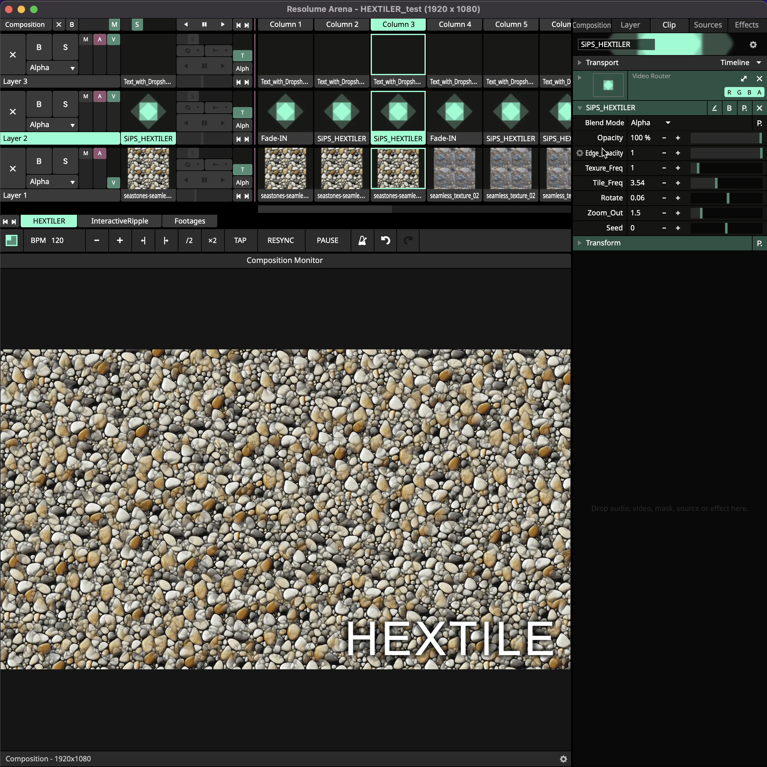 [Resolume plugin] HEXTILER (made with Wire) on Vimeo