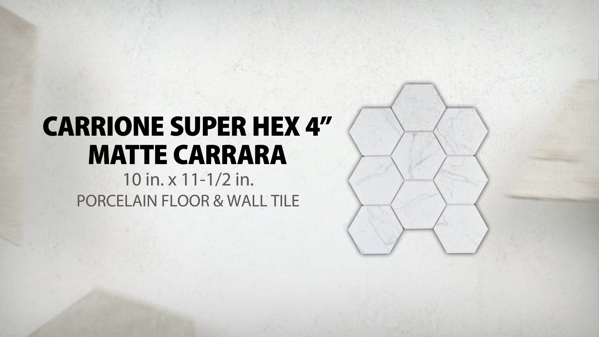 Carrione Super Hex Matte Carrara Porcelain Floor and Wall Tile ...