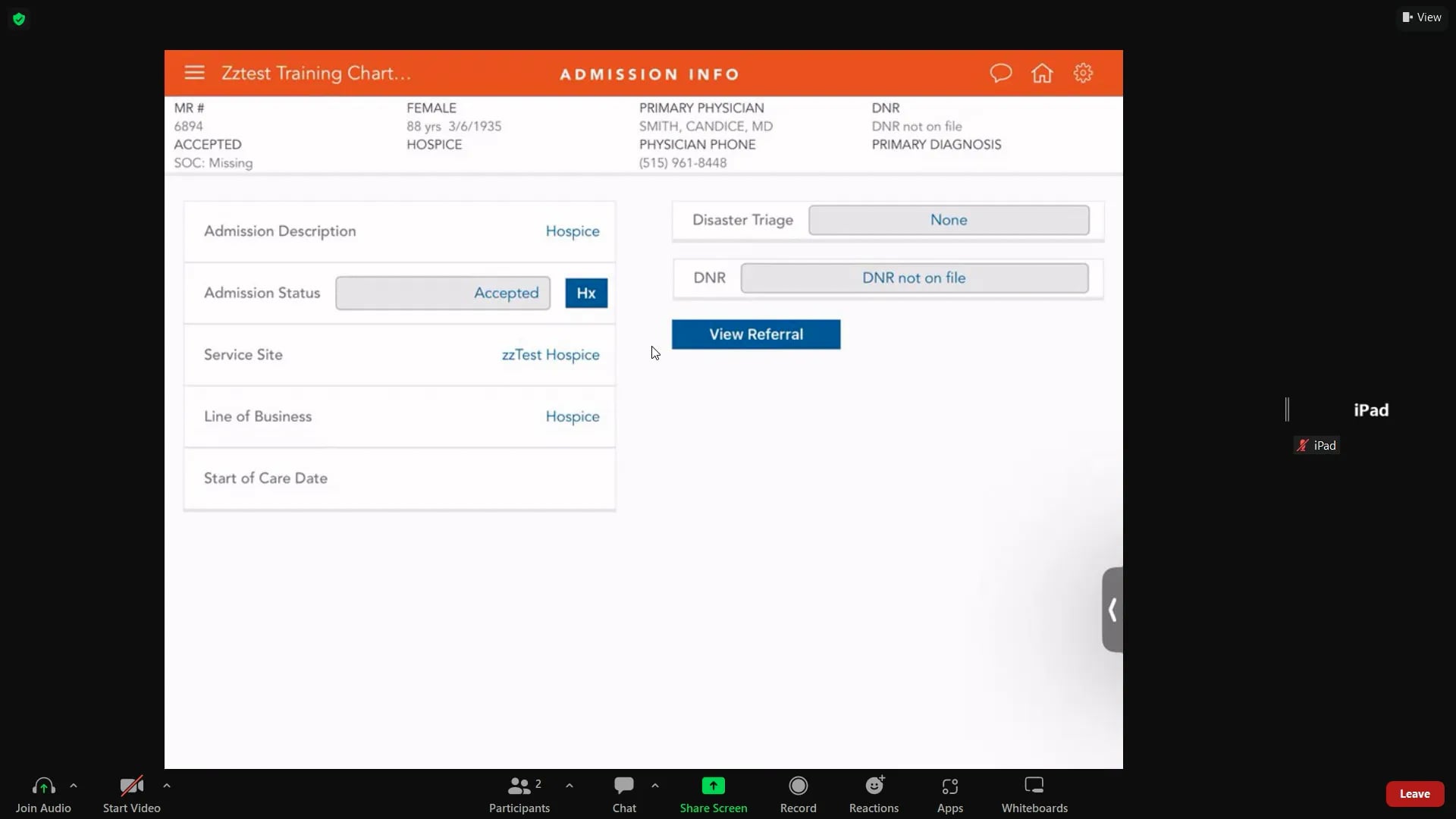 How to admit a patient and generate a certification period in MatrixCare