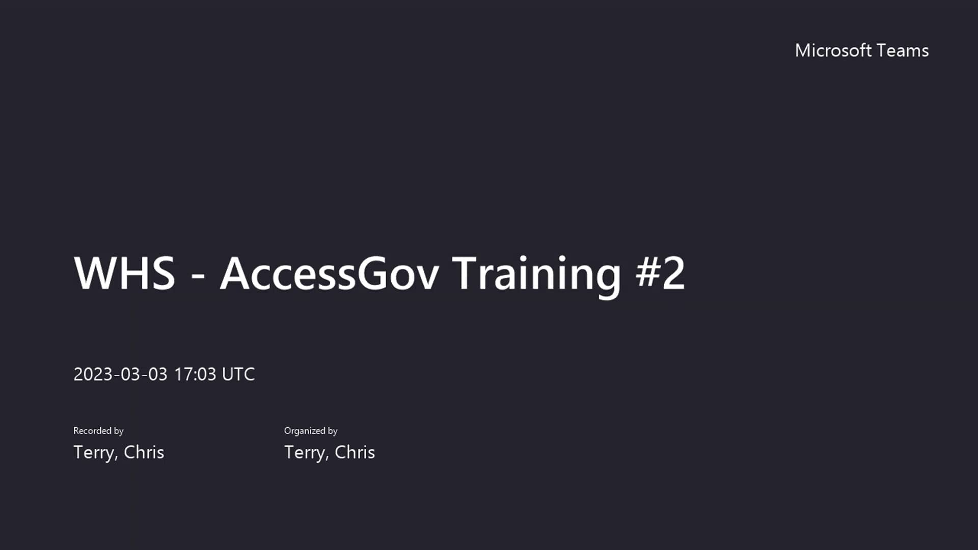 WHS - AccessGov Training part 2 on Vimeo