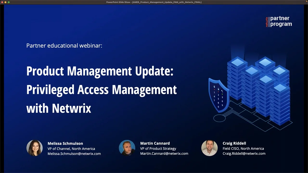 AMER Product Management Update: Privileged Access Management with Netwrix on Vimeo