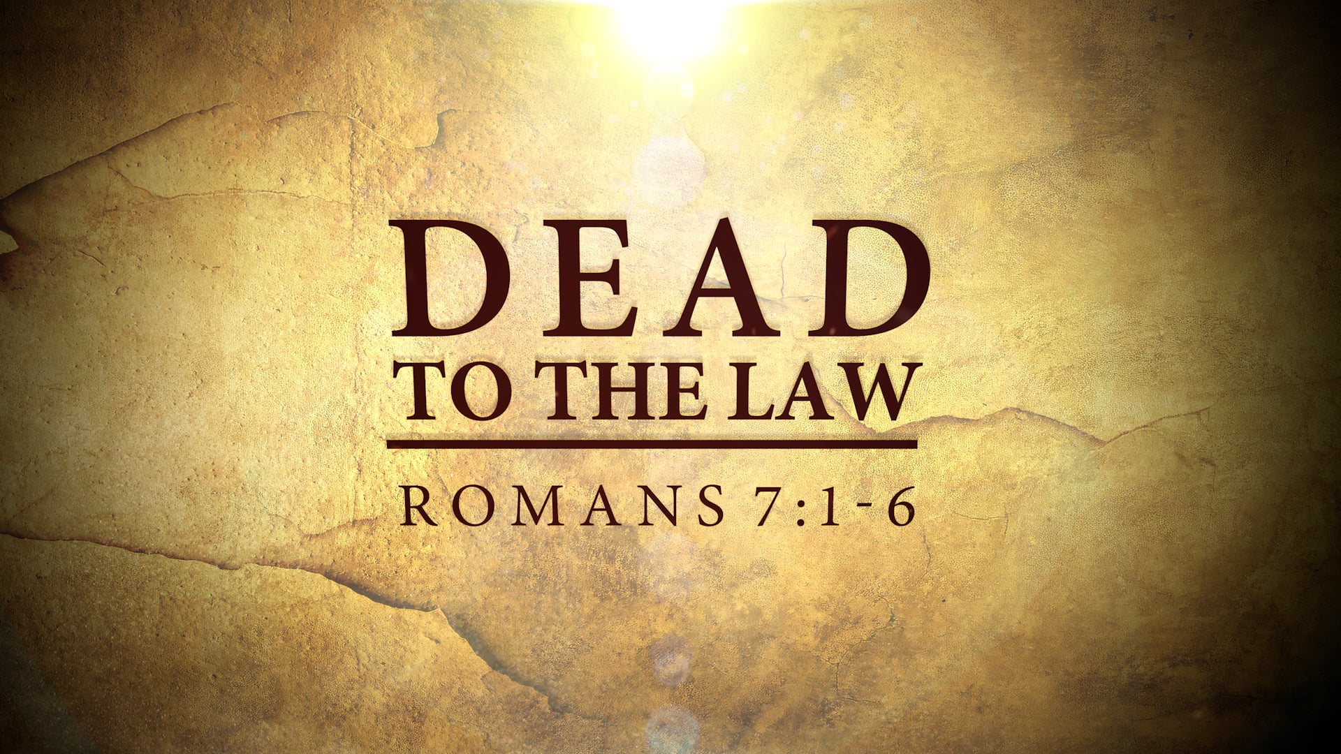 Dead to the Law? (Romans 7:1-6) on Vimeo