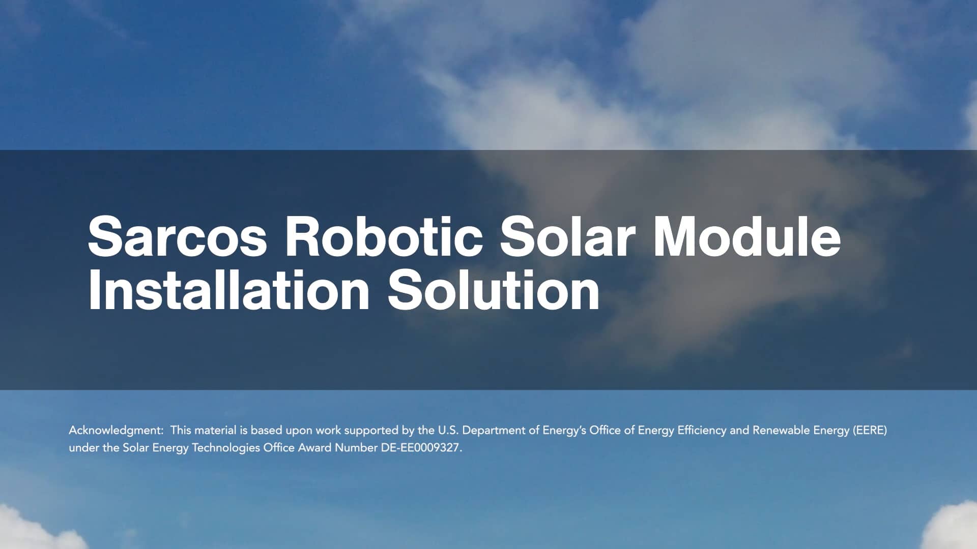 Sarcos Robotic Solar Module Installation Solution on Vimeo