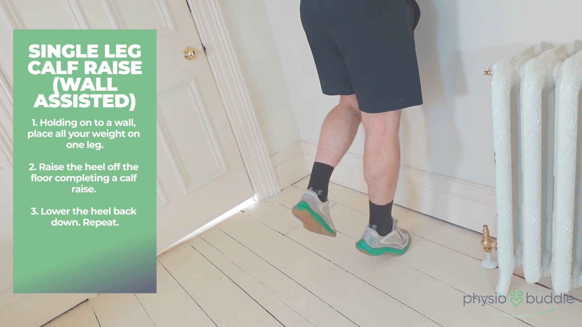 Single Leg Calf Raise (Wall Assisted).mp4 on Vimeo
