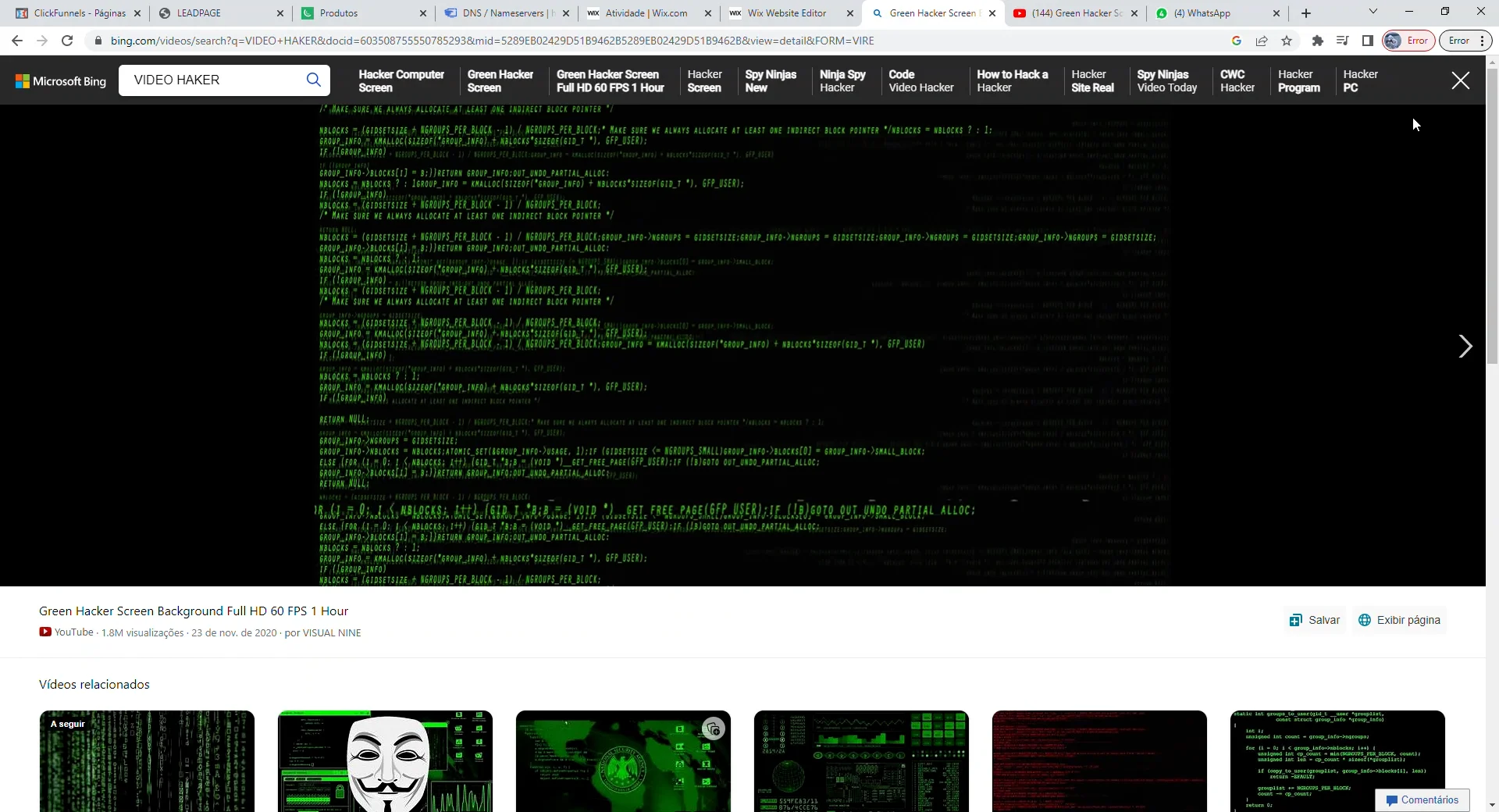 Green Hacker Screen Background Full HD 60 FPS 1 Hour - Bing video ...