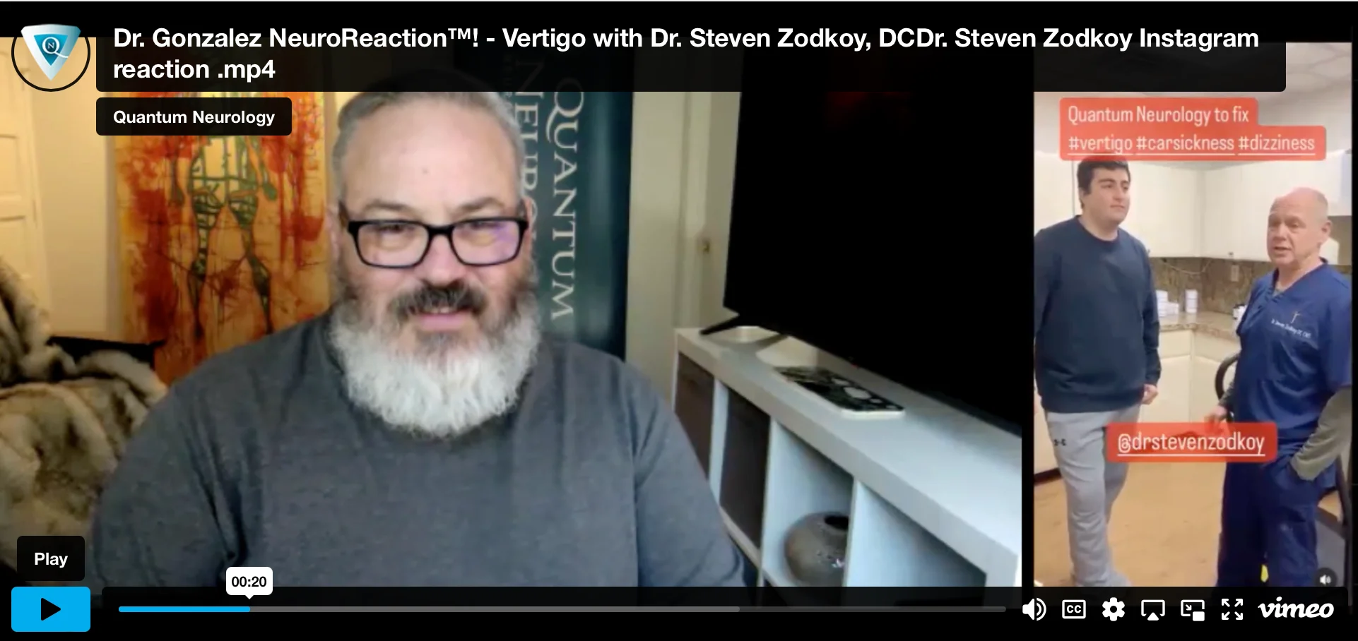Dr. Gonzalez NeuroReaction™! - Vertigo with Dr. Steven Zodkoy, DC on Vimeo