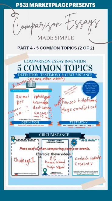 Comparison Essay Part 4: 5 Common Topics (2 of 2) in CC Challenge Lost ...
