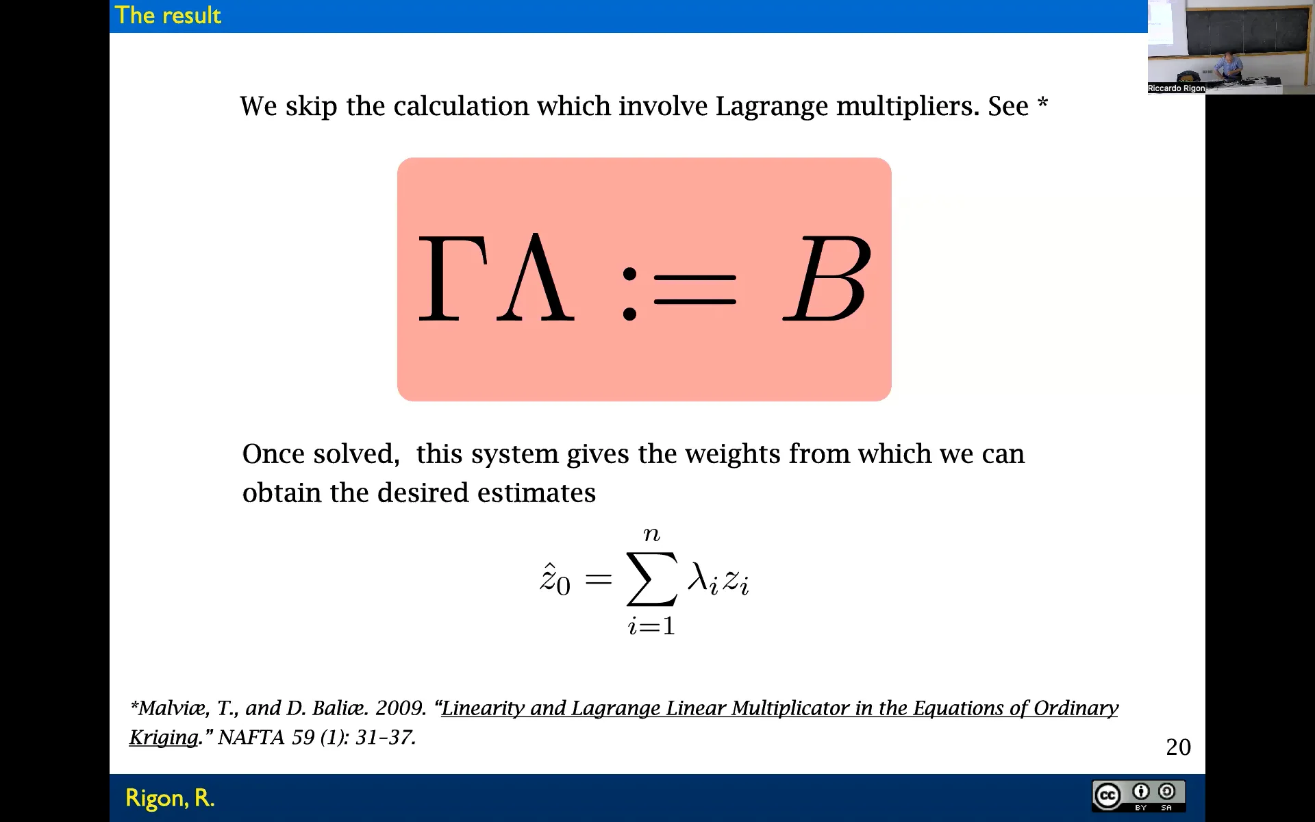 Kriging equations on Vimeo