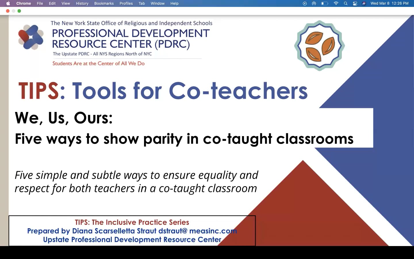 Tools for Co-teaching: We, Us, Ours: Five ways to show parity in Co ...