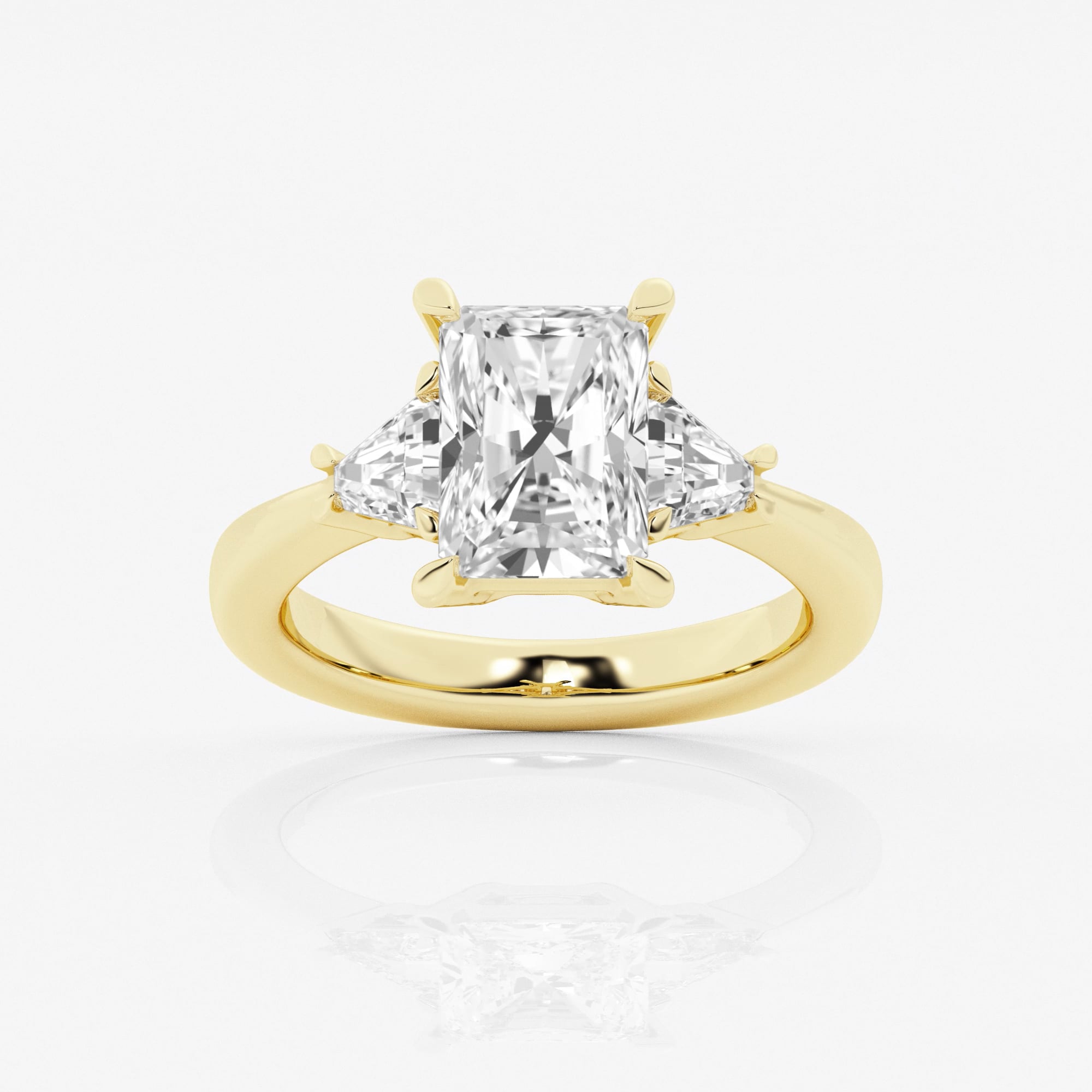 3 1/8 ctw Radiant Lab Grown Diamond Side Stone Engagement Ring ...