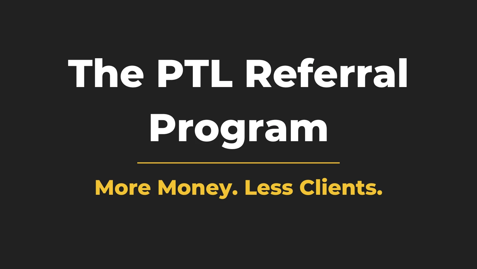 PT Legends Referral Community on Vimeo