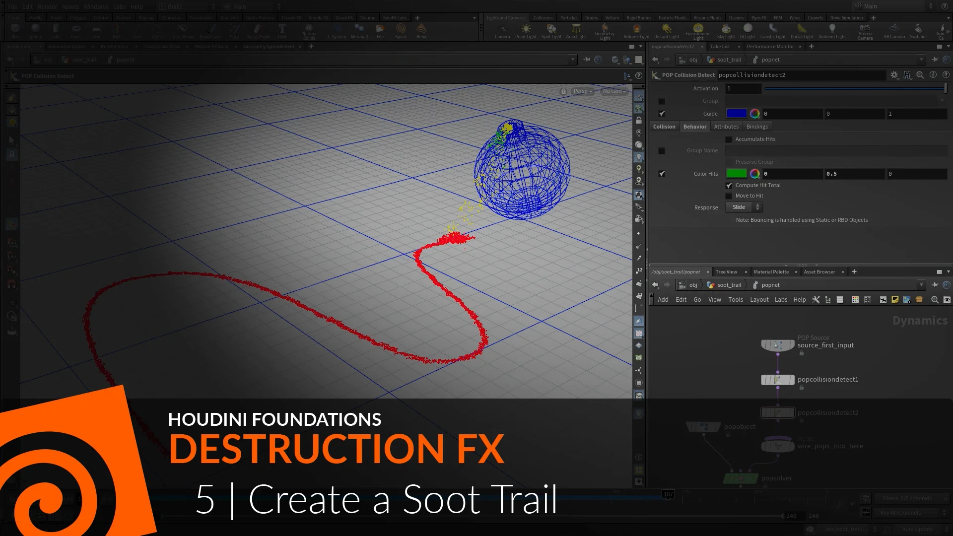 Houdini Foundations | Destruction FX 05 | Create a Soot Trail