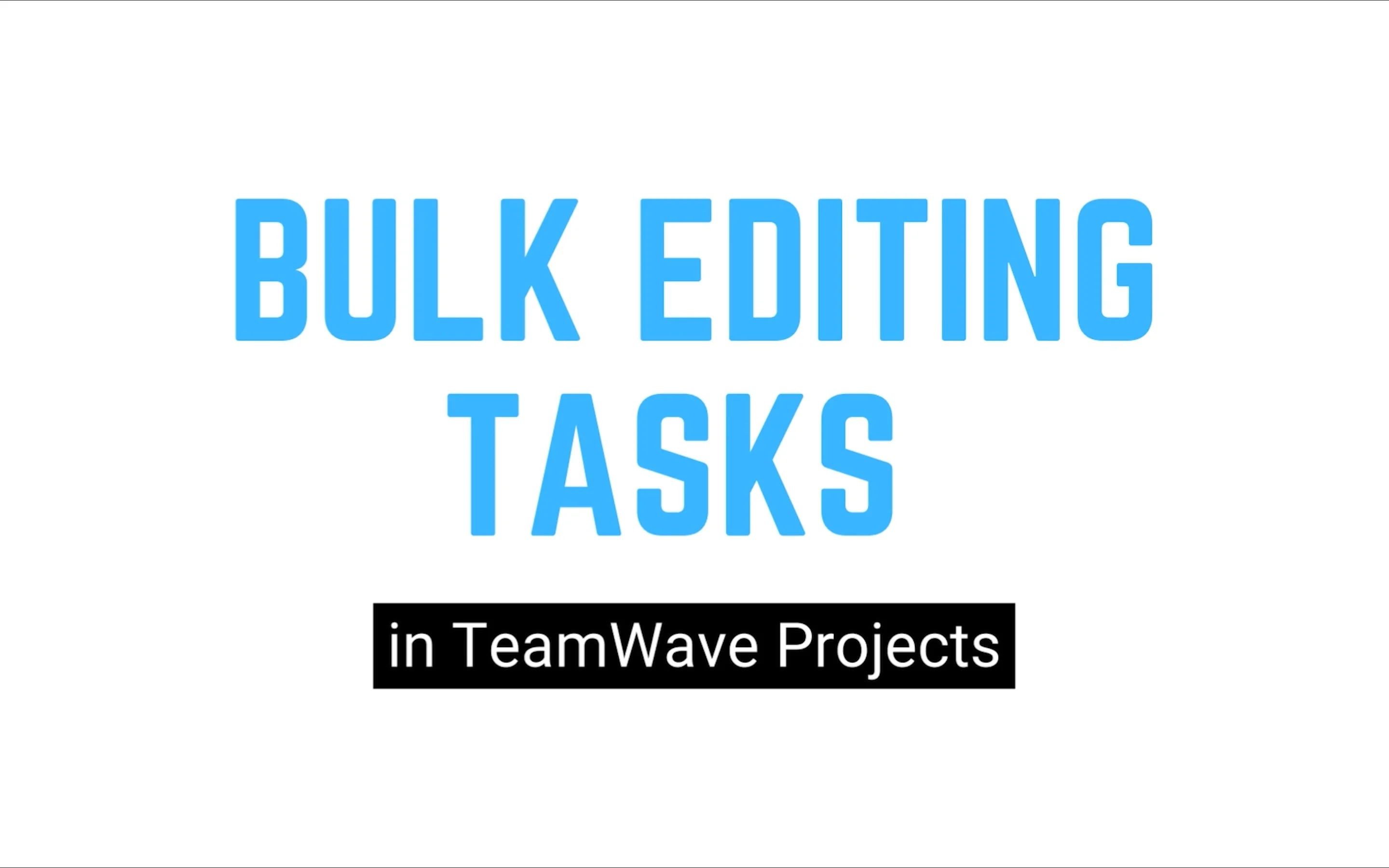 Bulk Editing Tasks | TeamWave Projects on Vimeo