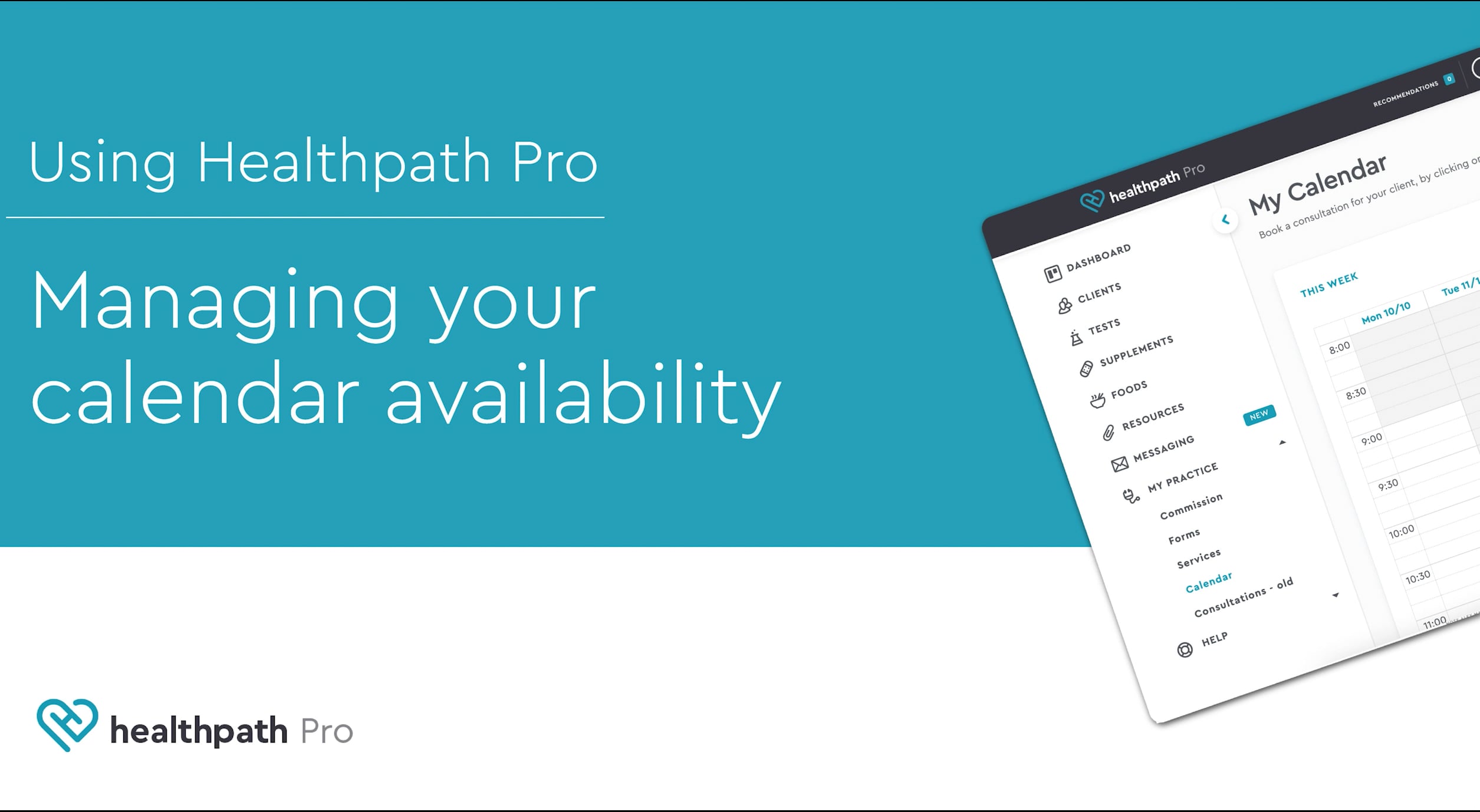 How to manage your calendar in Healthpath Pro on Vimeo
