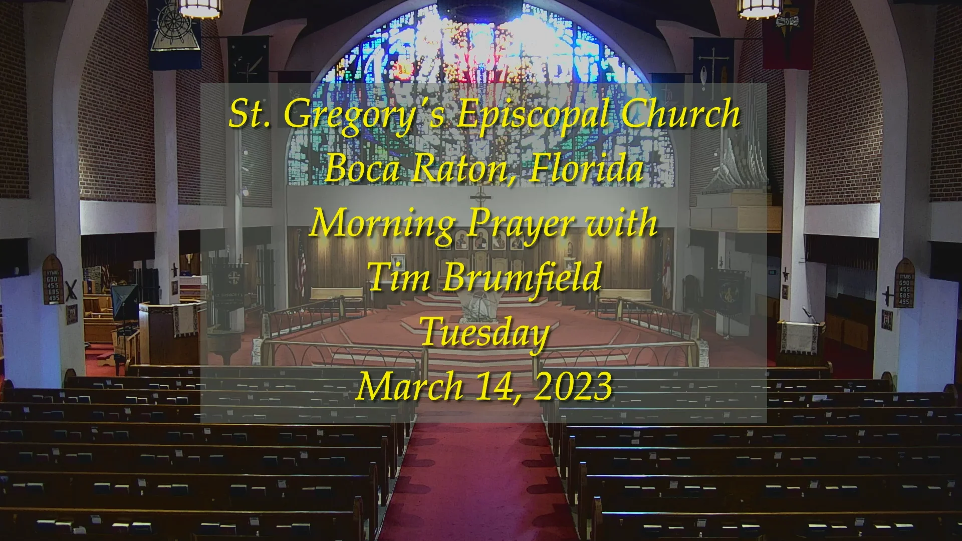 Morning Prayer with Tim Brumfield on Vimeo