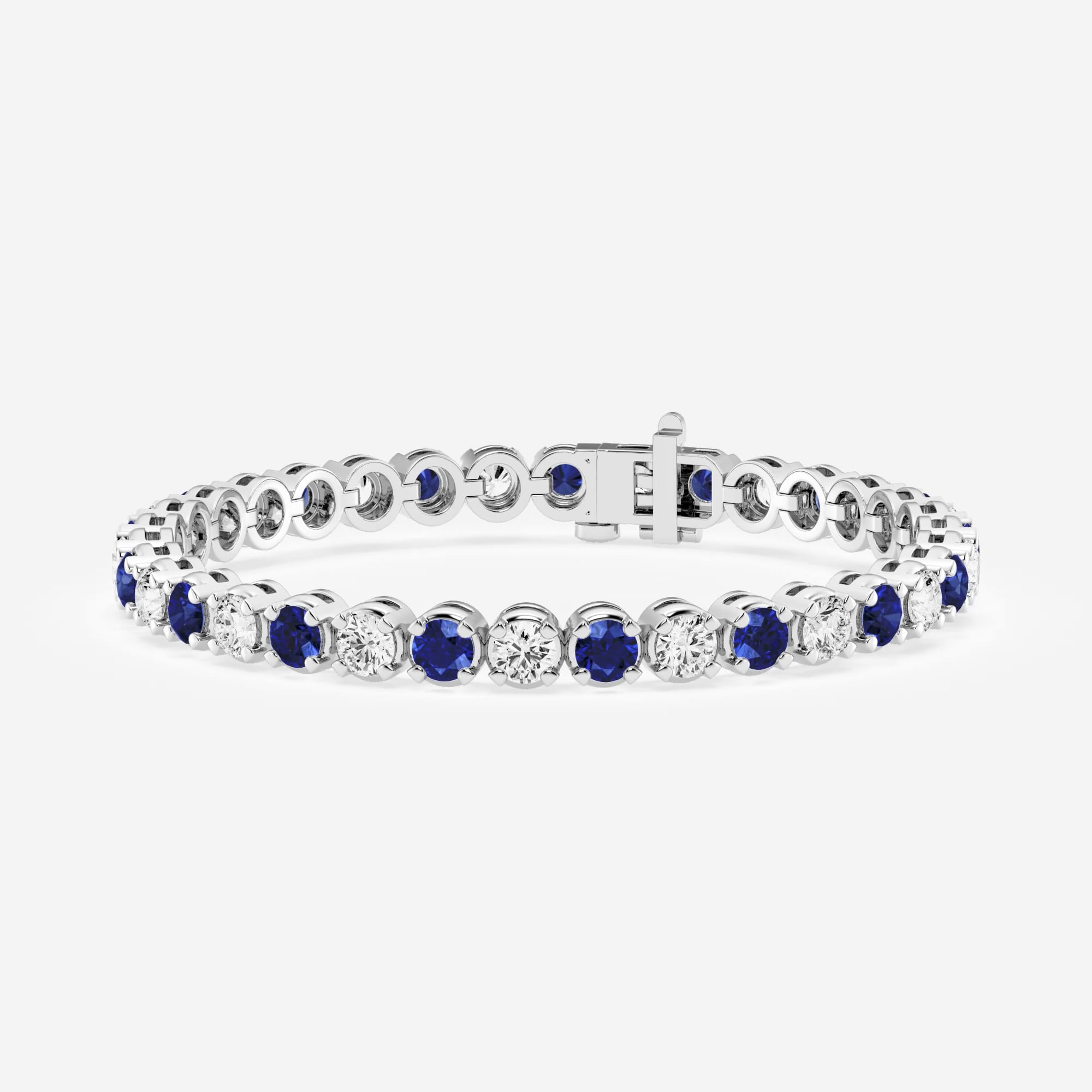4 2 Mm Round Created Sapphire And 4 3 4 Ctw Round Lab Grown Diamond