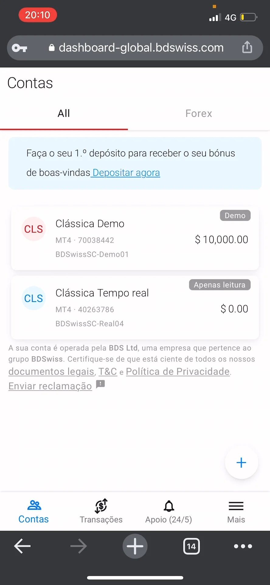 Depositando e ativando o Bot
