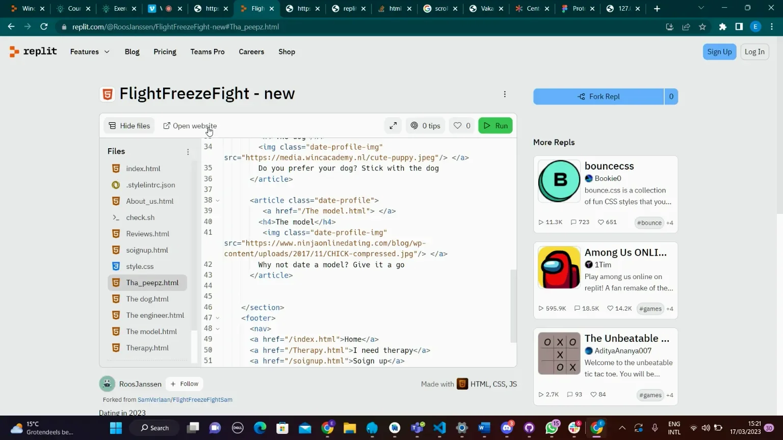 html/css opdracht on Vimeo