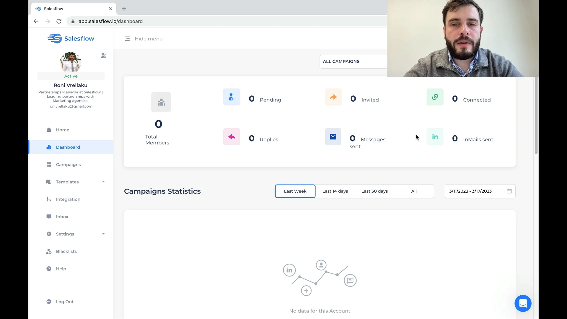 Dashboard overview on Vimeo